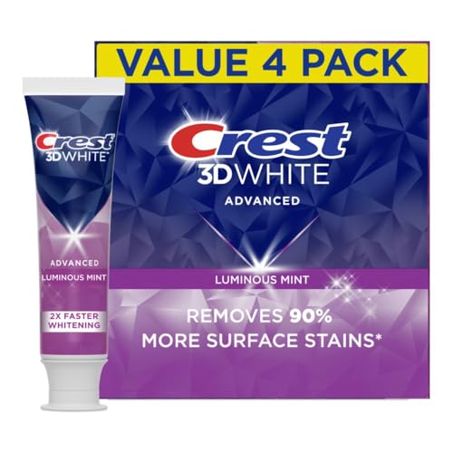 Crest 3D White Advanced Luminous Mint Teeth Whitening Toothpaste, Cres ...