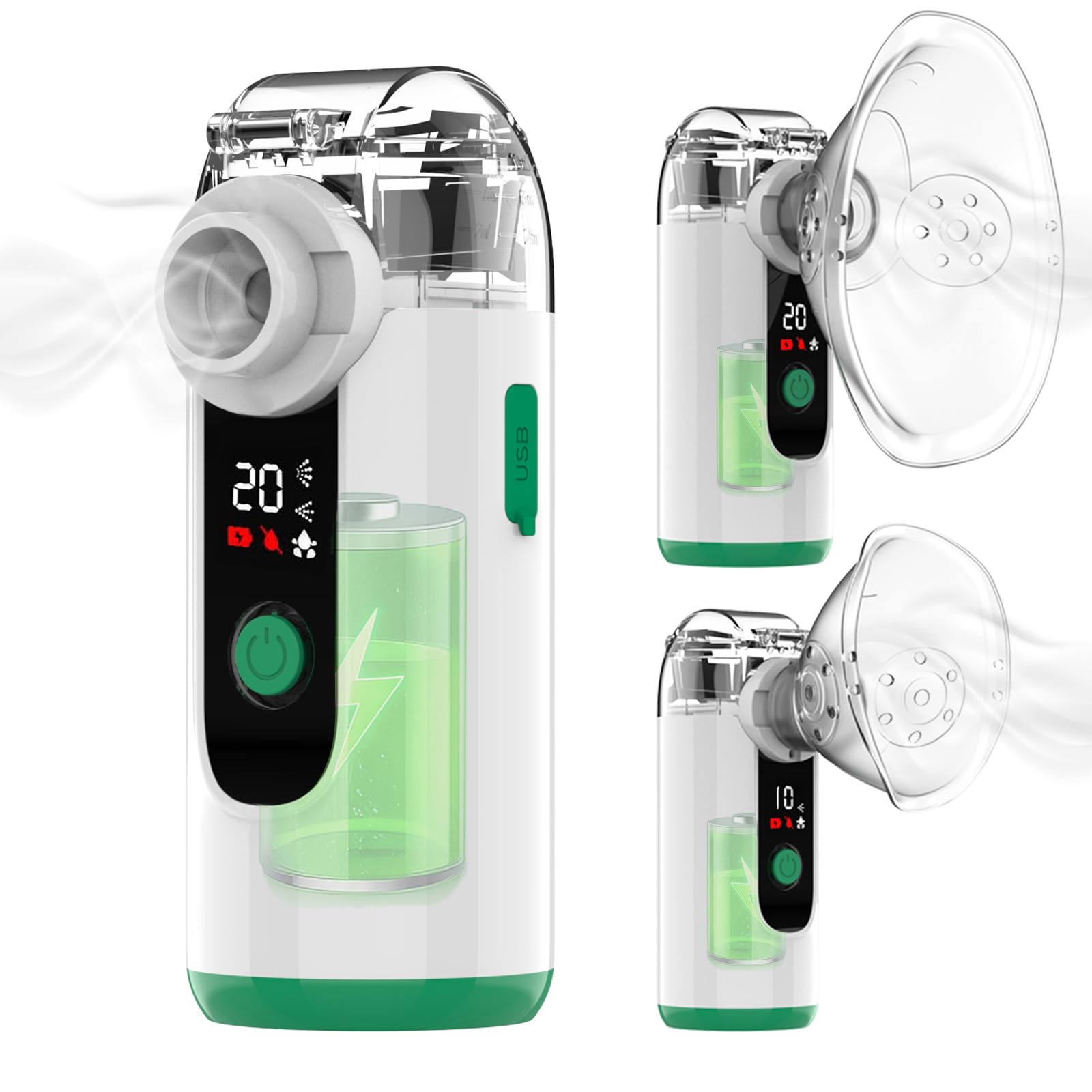Hand-held Nebulizer for Respiratory System, Portable Nebulizer with Se ...