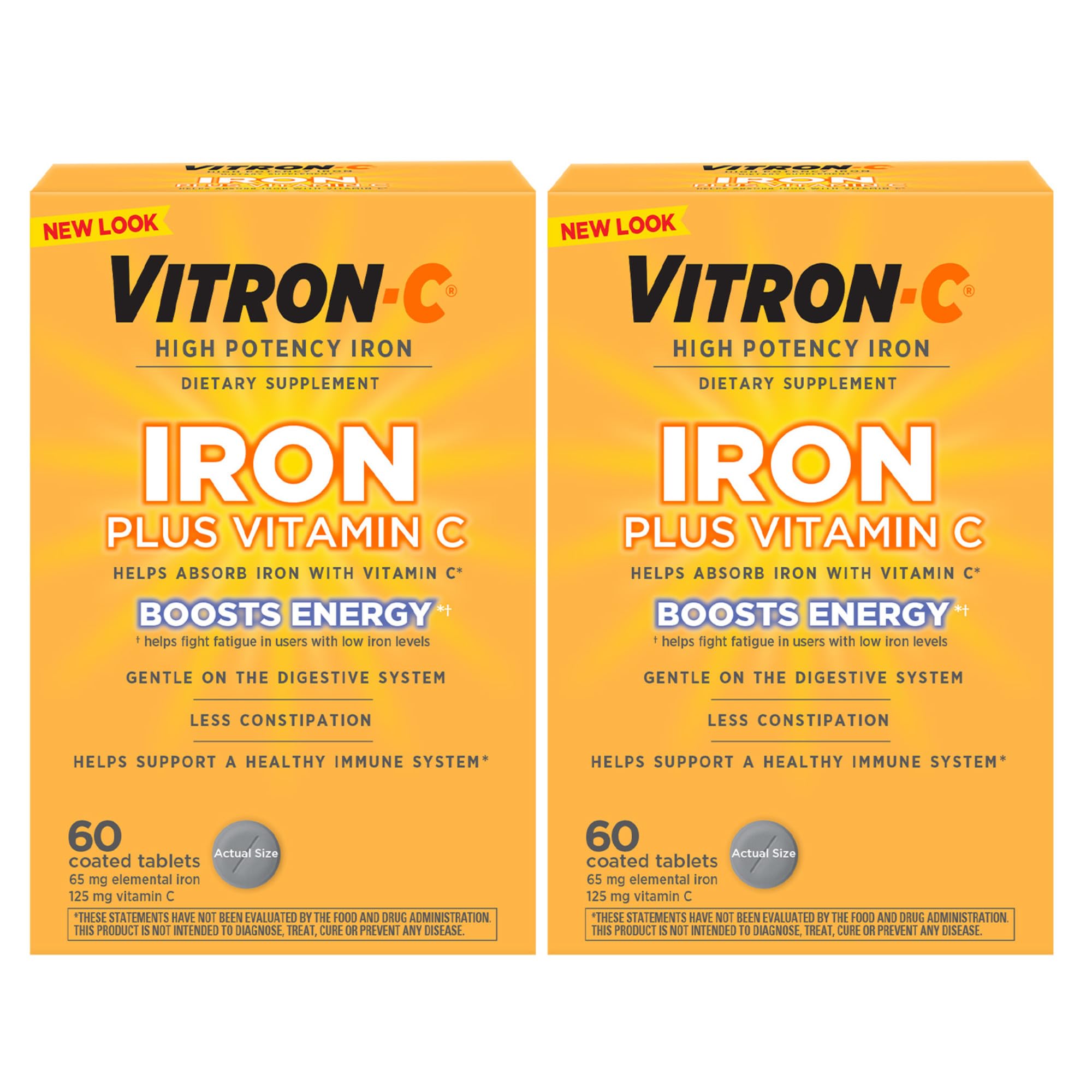 Vitron-C Iron Supplement, Once Daily, High Potency Iron Plus Vitamin C ...