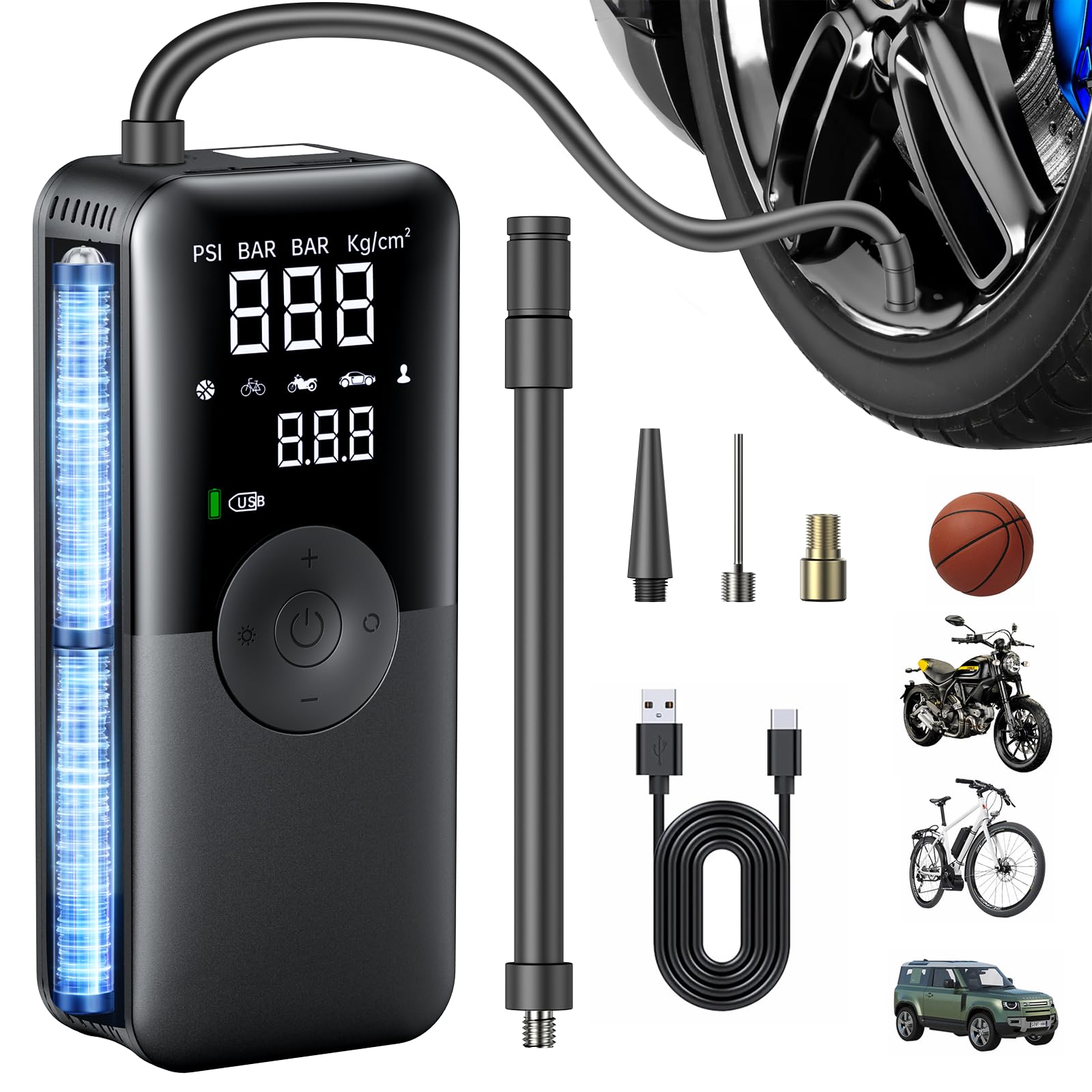 Tire Inflator Portable Air Compressor - Faster Inflation 150PSI & 2000 ...