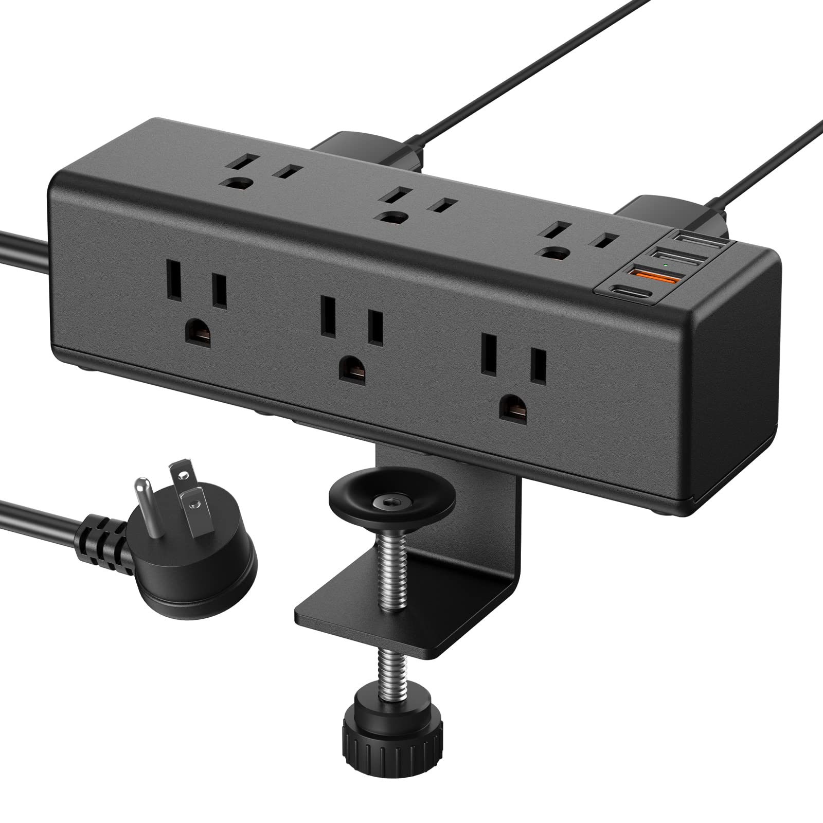 CCCEI Desk Clamp Power Strip with 9 Outlets, Desktop Edge Mount Surge ...
