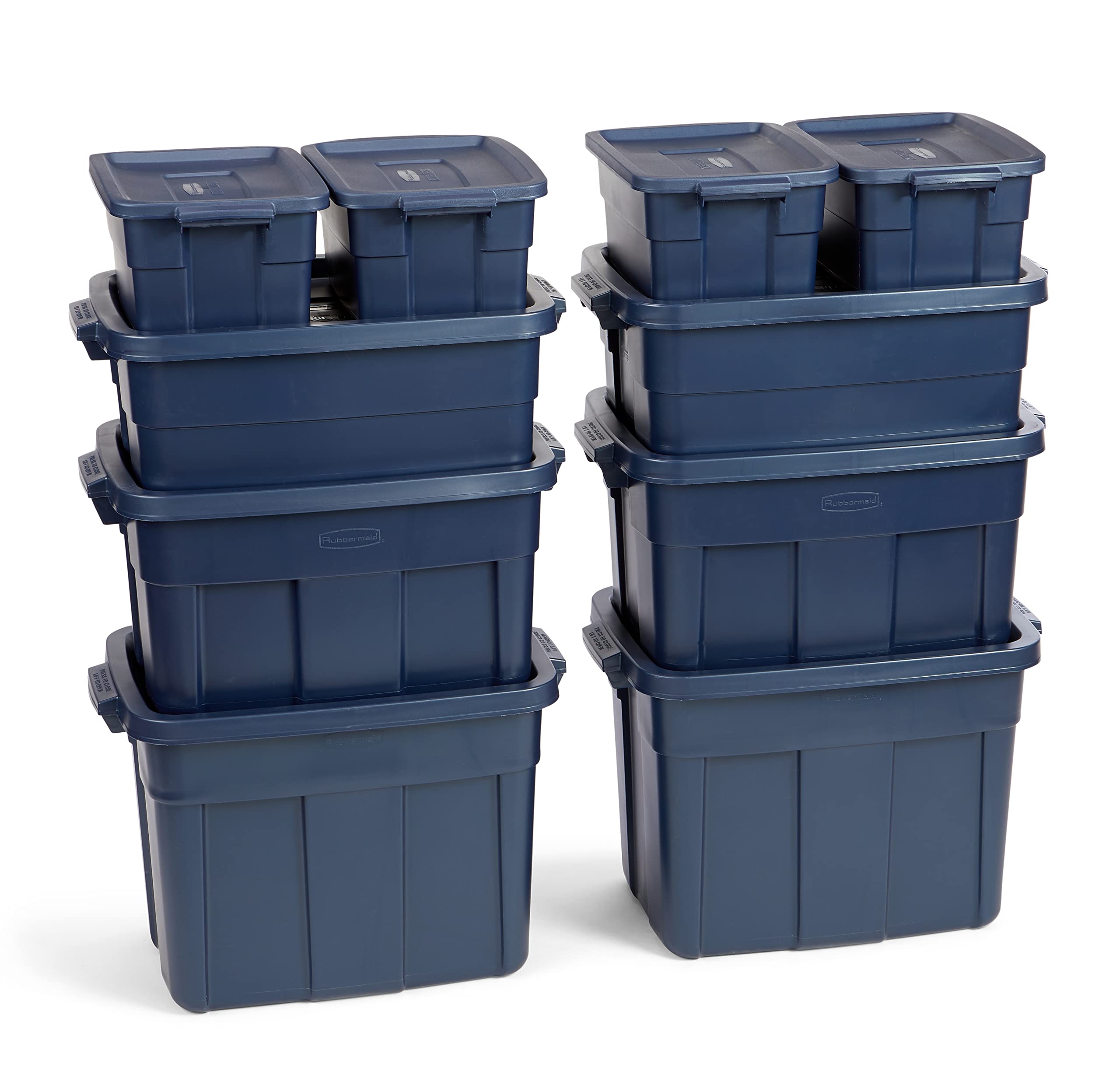 Rubbermaid Roughneck Tote Variety, 10 Pack, Made in USA, Dark Indigo M ...