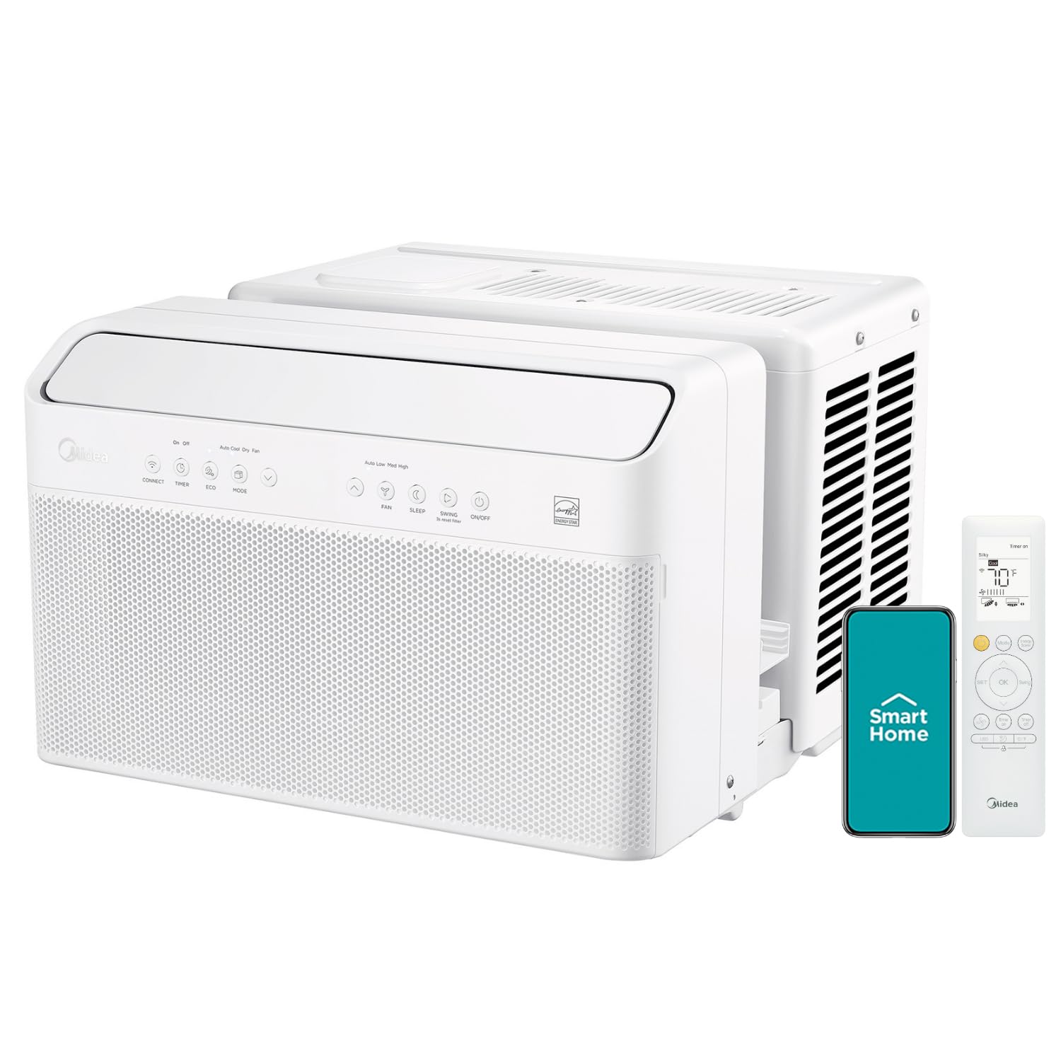 Midea 12,000 BTU U-Shaped Smart Inverter Air Conditioner–Cools up to 5 ...
