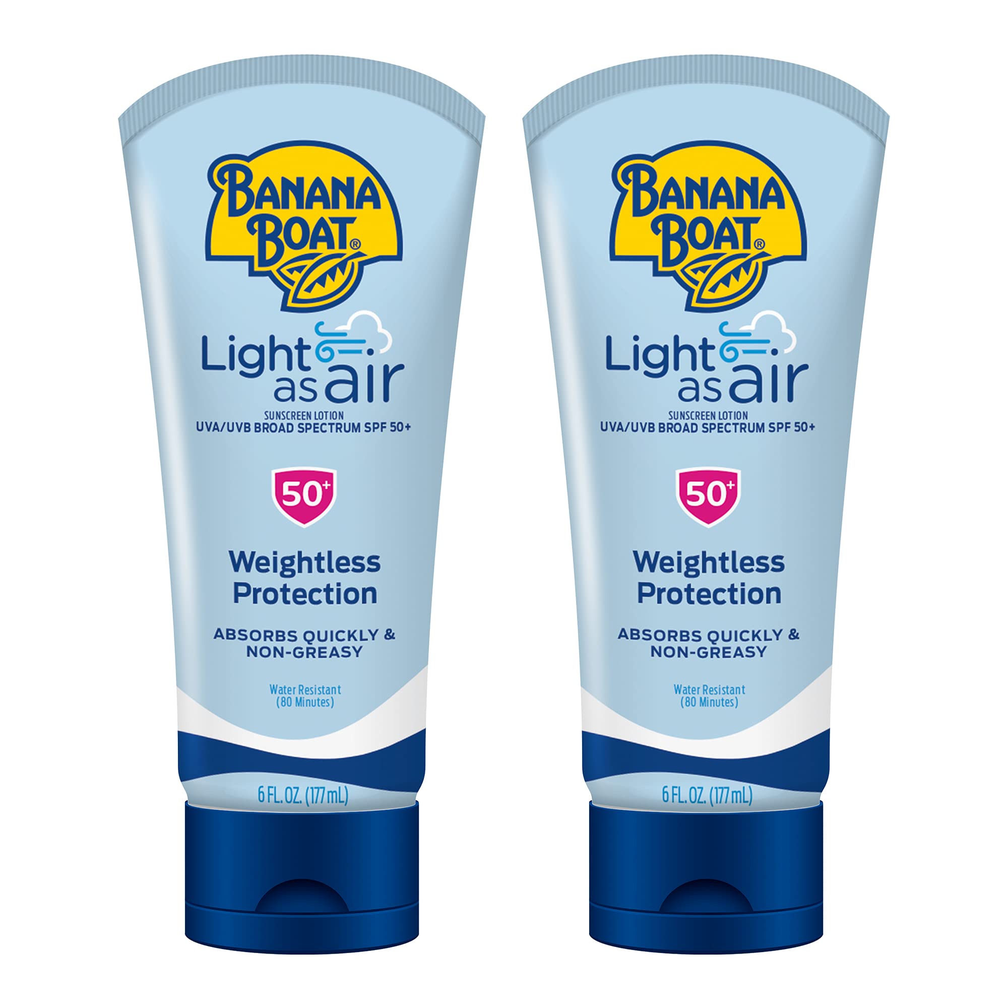 Banana Boat Light As Air Sunscreen Lotion SPF 50 Twin Pack | Lightweig ...