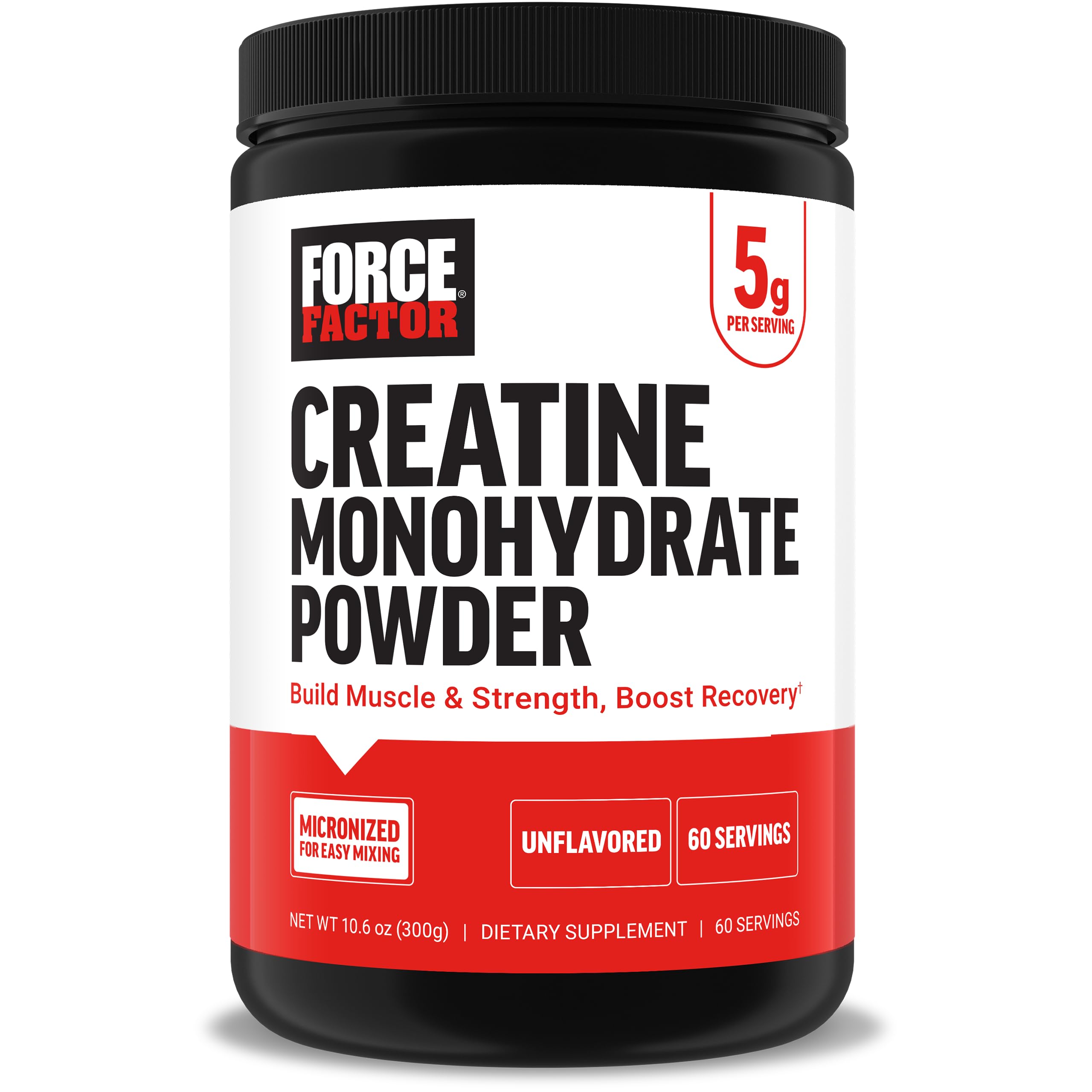 FORCE FACTOR Creatine Monohydrate, Creatine Powder for Muscle Gain, Mo ...