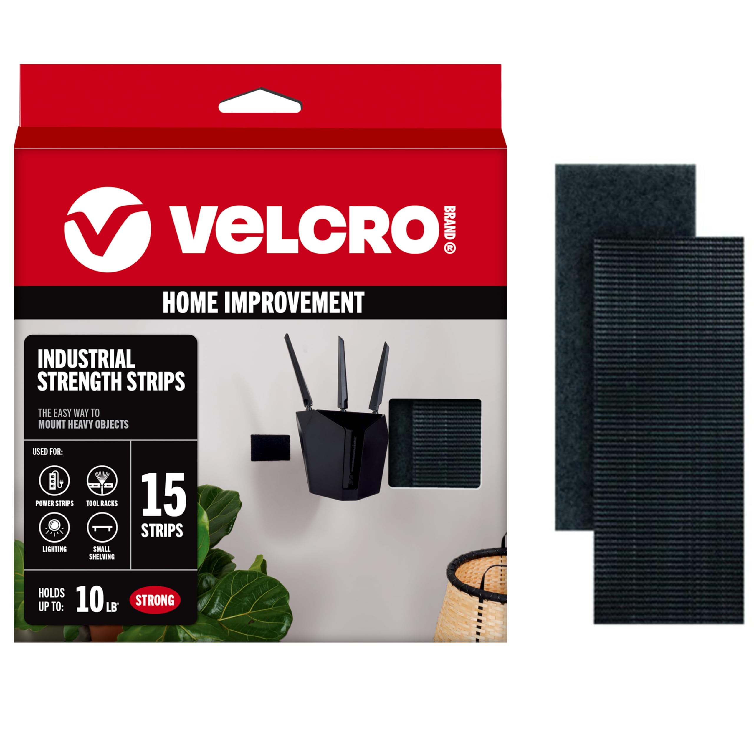 VELCRO Brand Heavy Duty Strips with Adhesive | 15 Sets Industrial Stre ...