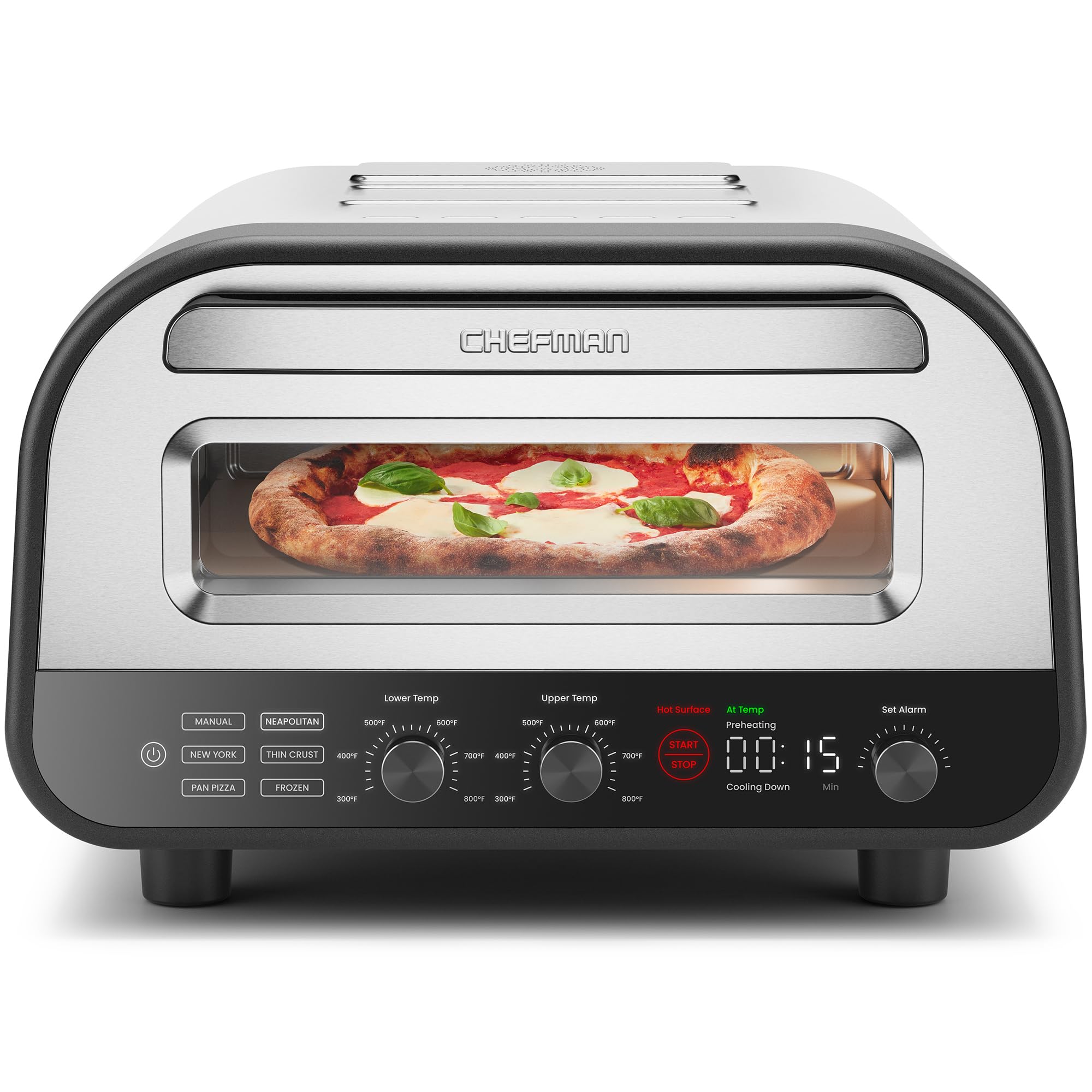 CHEFMAN Indoor Pizza Oven - Makes 12 Inch Pizzas in Minutes, Heats up ...