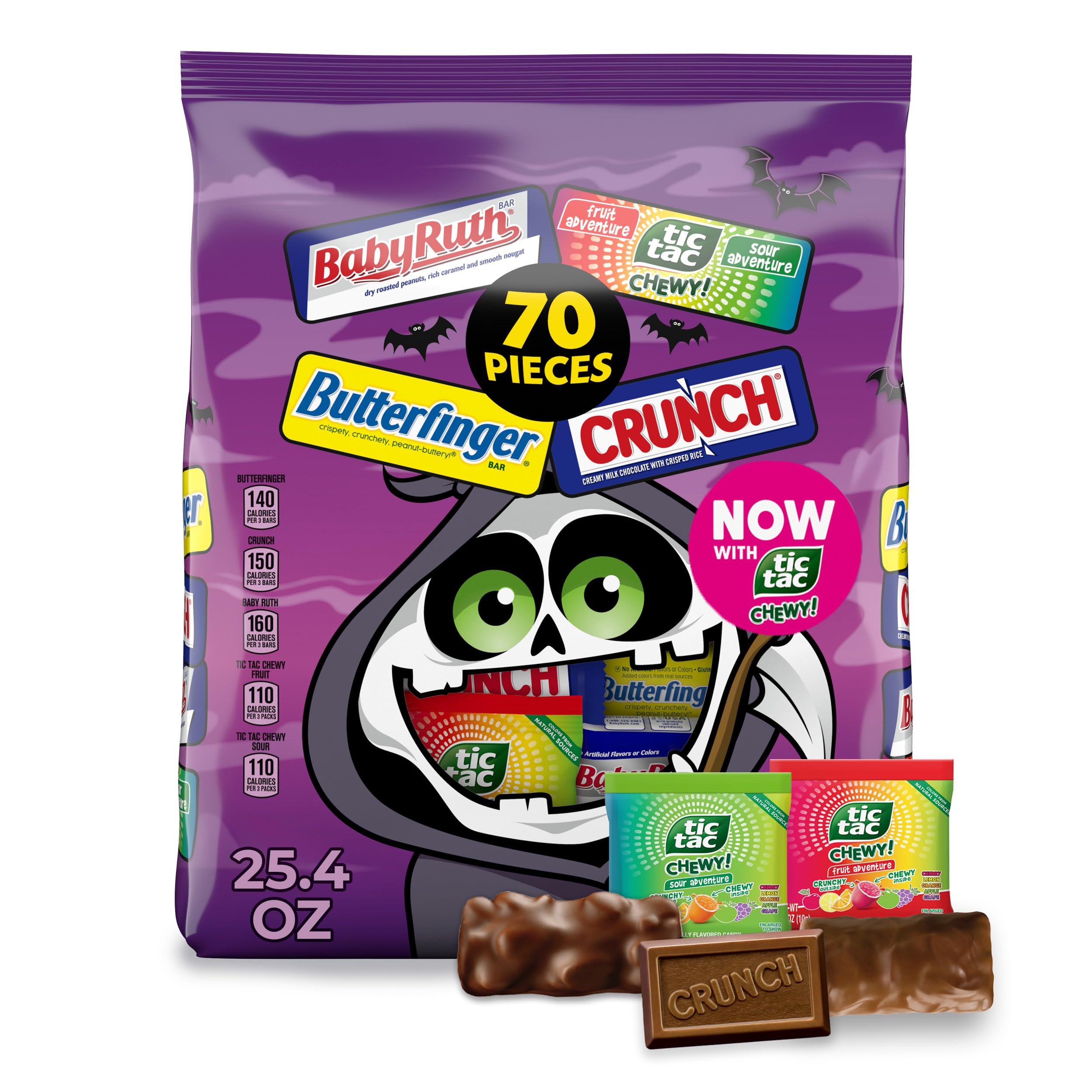 Butterfinger, CRUNCH, Baby Ruth, TIC TAC CHEWY!, Fun Size Assorted Can ...