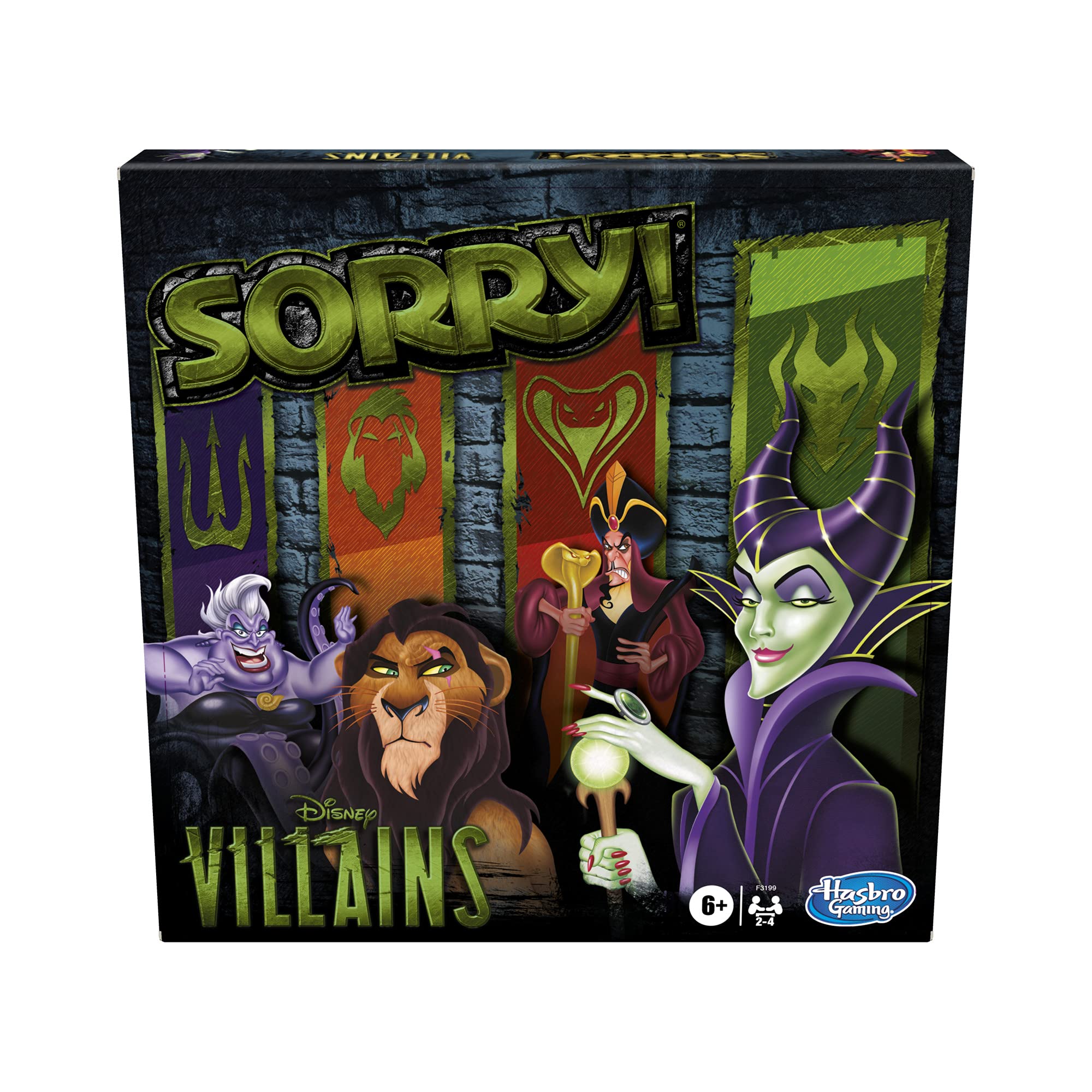 Hasbro Gaming Sorry! Board Game: Disney Villains Edition Kids Game, Fa ...