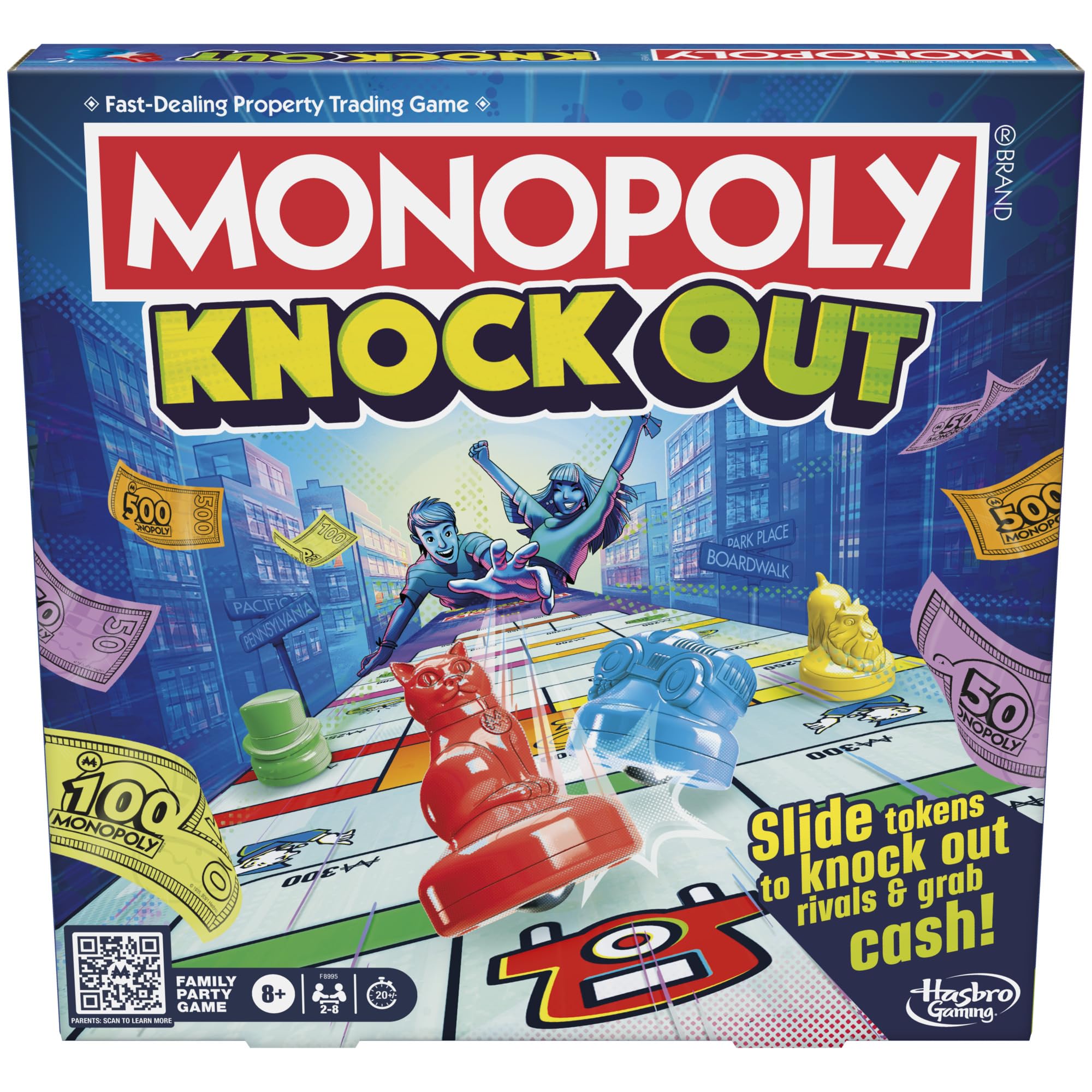 Monopoly Knockout Board Game | 2-8 Players | 20 Mins. Average | Quick ...