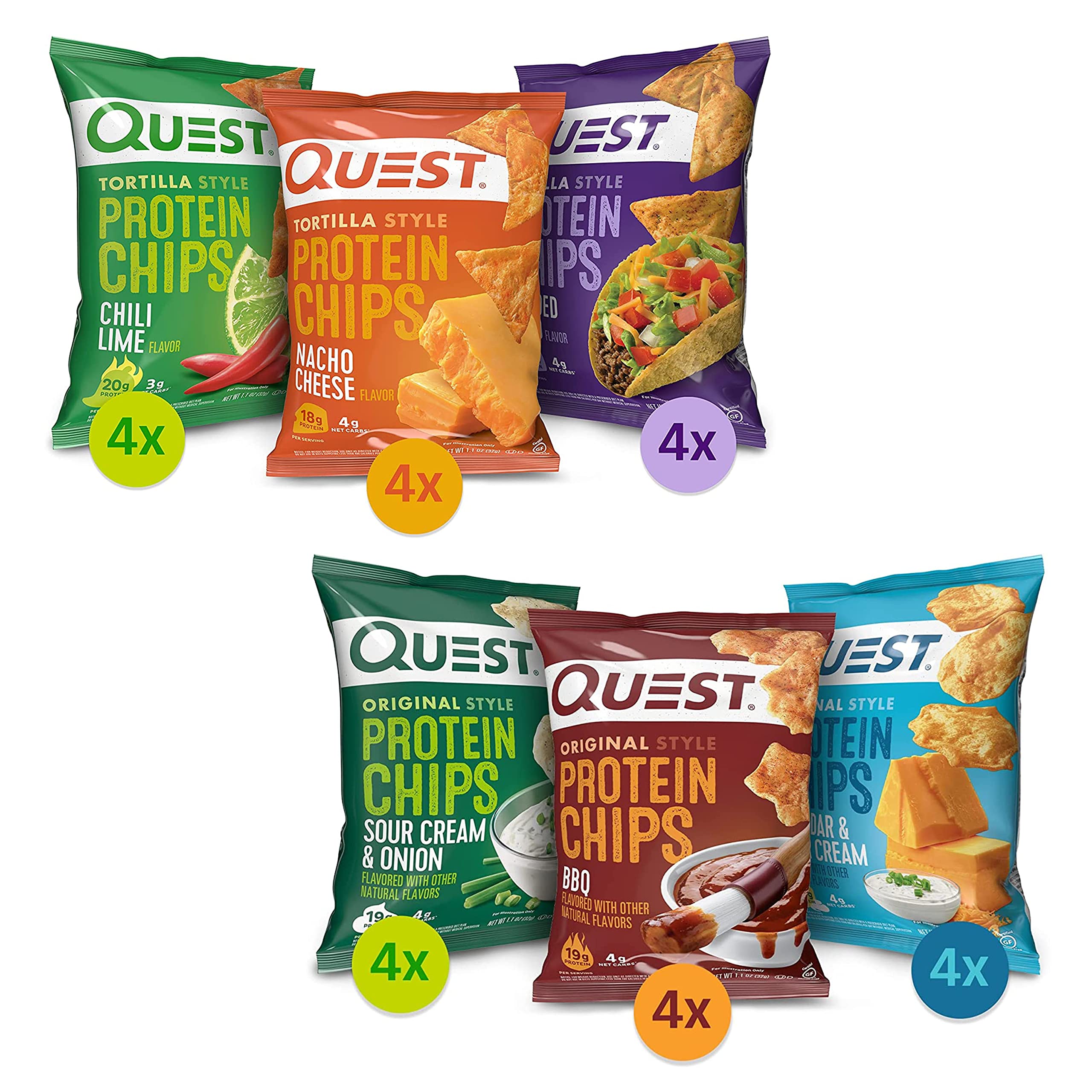 Quest Nutrition Protein Chips Variety Pack Bundle, High Protein, Low C ...