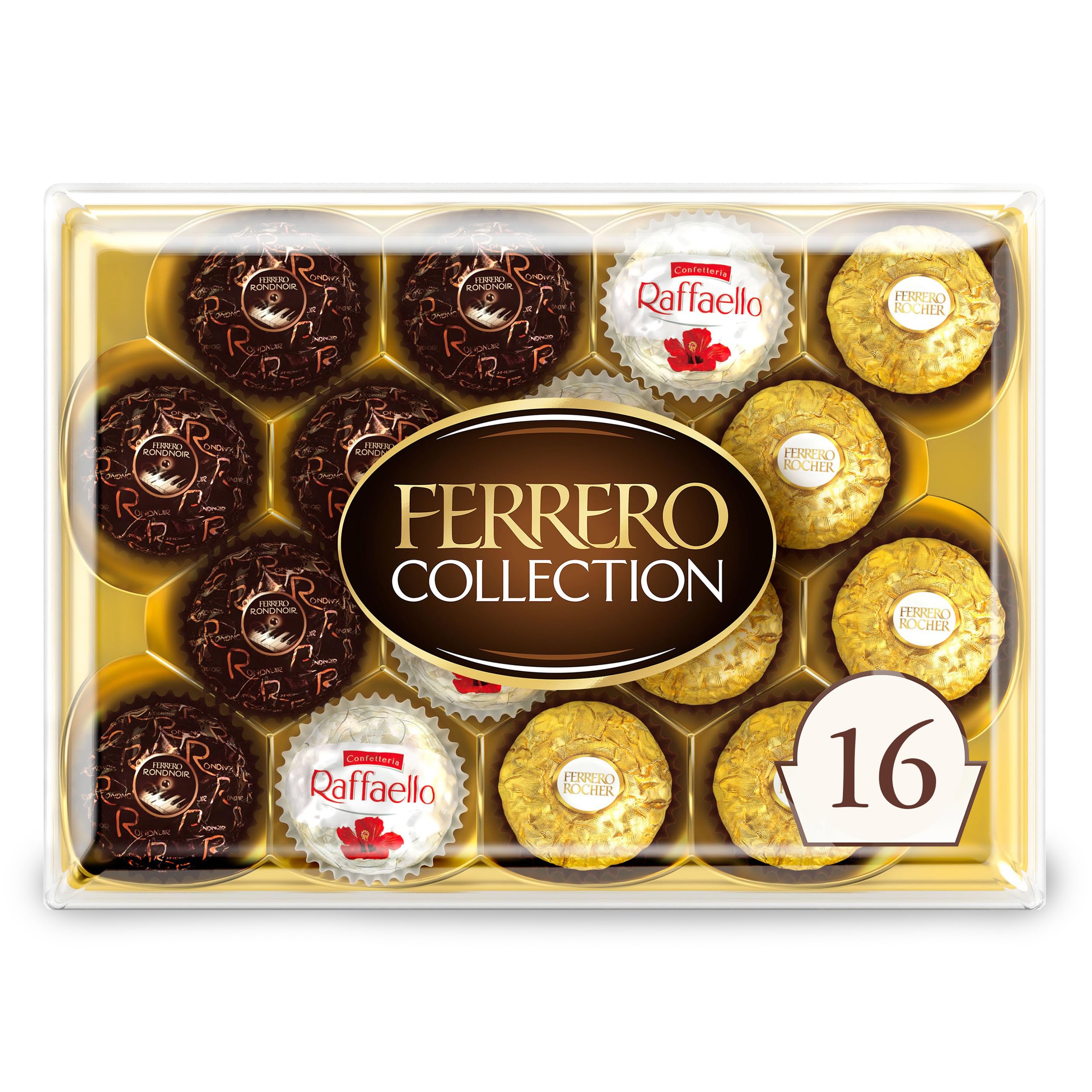 Ferrero Rocher, 16 Count, Premium Gourmet Assorted Hazelnut Milk Choco ...