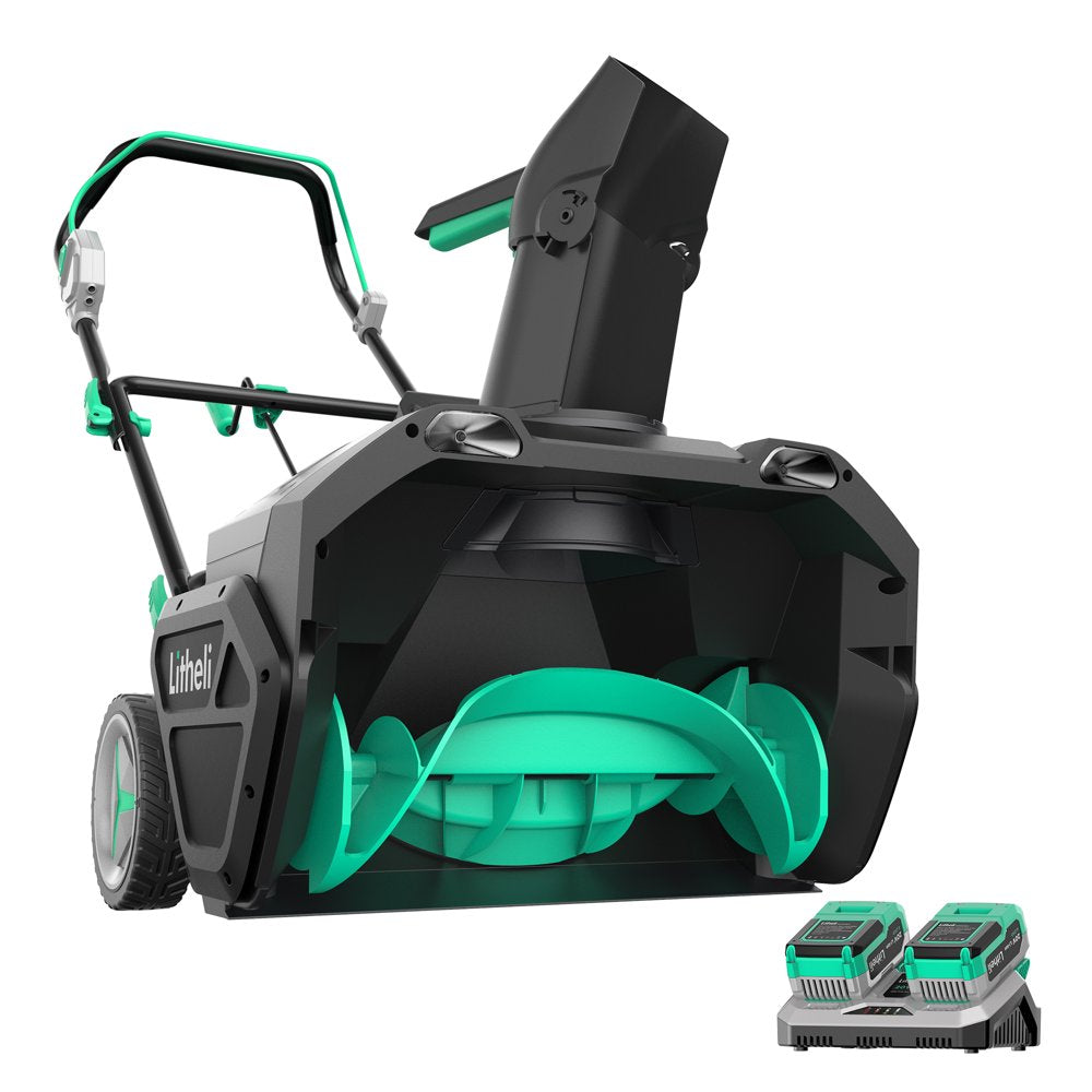 Litheli Cordless Snow Blower, 2x20V (40V) 20 Inch Snow Thrower with Br ...