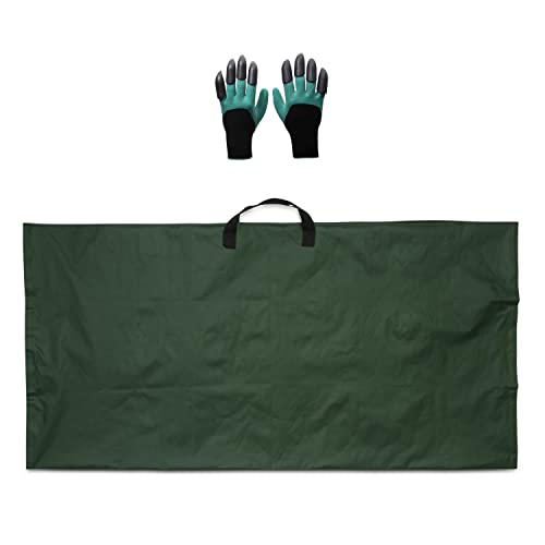 RUAFOX Garden Leaf Tarp With Handles Converts Into Reusable Yard Waste ...