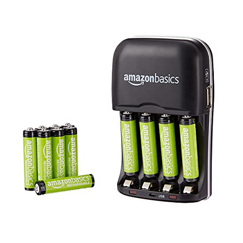 Amazon Basics 12 Pack AAA 800 mAh Rechageable Batteries with 4-Hour Ra ...
