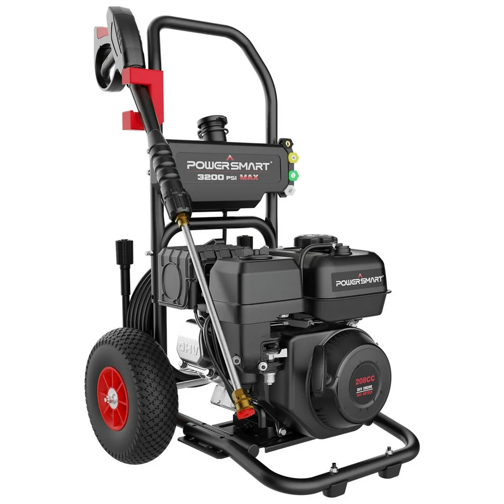 PowerSmart 3200PSI Gas Pressure Washer with 5 Nozzles & Soap Tank High ...