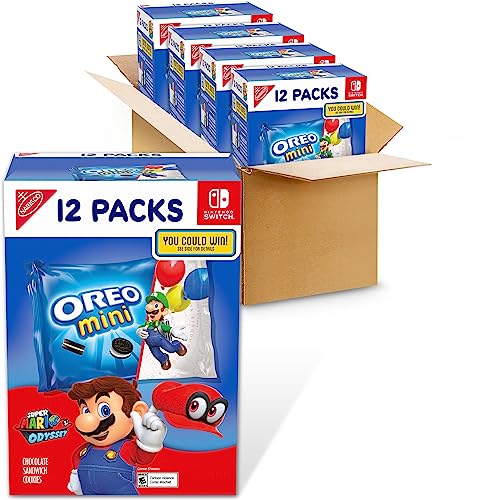 OREO Mini Chocolate Sandwich Cookies, 48 Snack Packs (4 Boxes ...