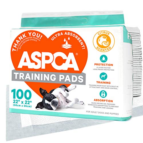 ASPCA AS 62931 Citrus Scented Training Pads, 100 Pack, Gray, 22" x 22 ...