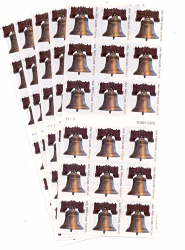 USPS Forever Stamps Liberty Bell 90 Stamps (5 x Sheets of 18 ...