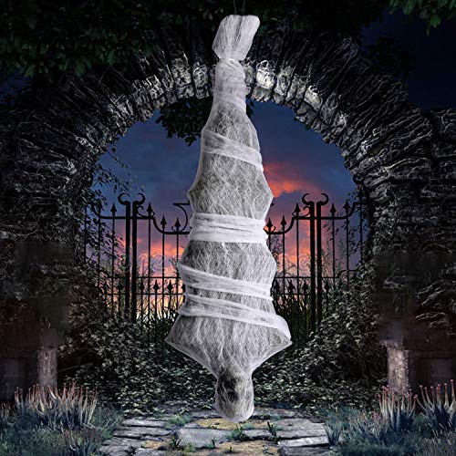 NEWBEA 72 Inch Halloween Cocoon Outdoor Decorations, Scary Hanging Coc ...