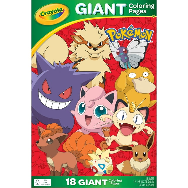 Crayola Pokemon Giant Coloring Pages, 18 Coloring Pages, Gifts for Kid ...