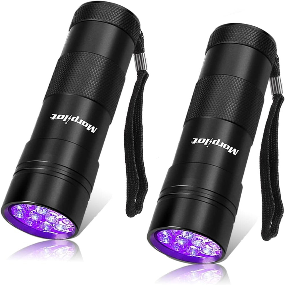 2 Pcs multifunctional UV Flashlight 12Leds Ultraviolet Blacklight Pet ...