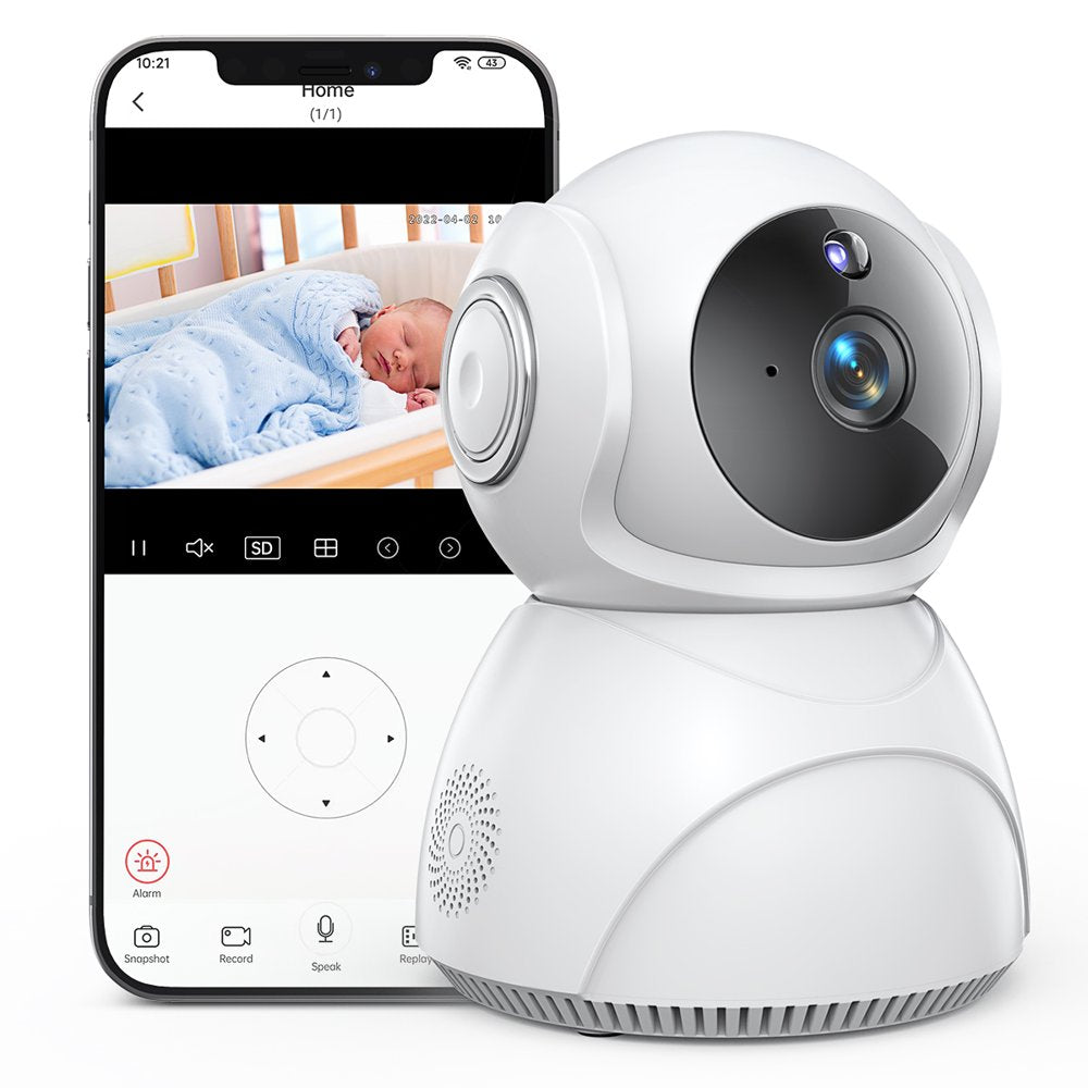 Baby Monitor, 360°Wireless Smart Video Baby Camera, 3MP HD Home Securi ...