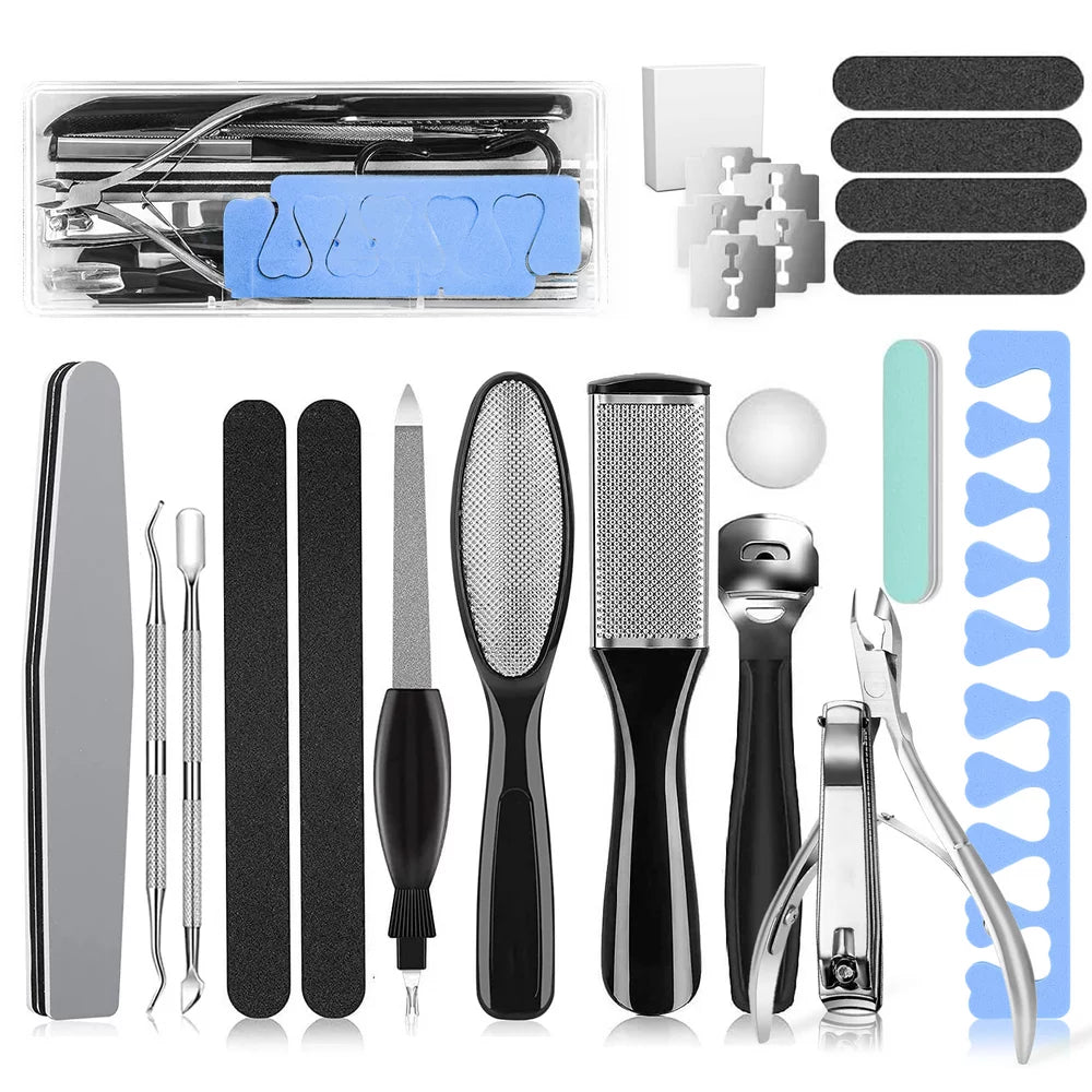 Nail Kit,20 in 1 Pedicure Kit Tools,Foot Spa Foot Scrubber,Callus Remo ...